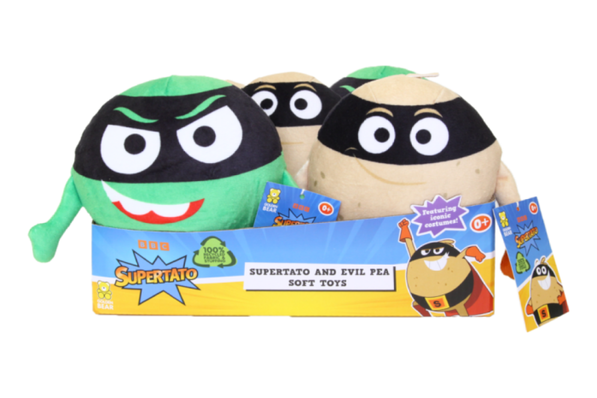 Supertato and Evil Pea Soft Toys Assortment - Treasures Toys Of Wetherby